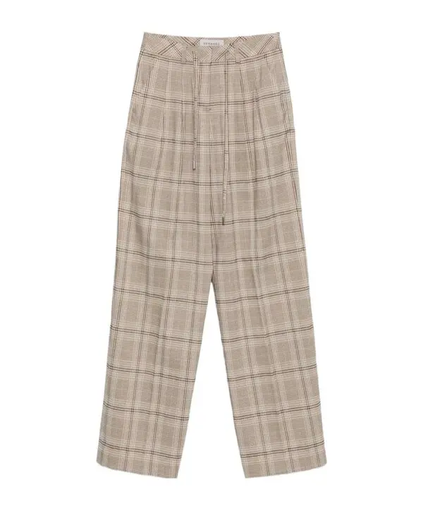 ERMANNO FIRENZE Checked Casual Trousers - Beige