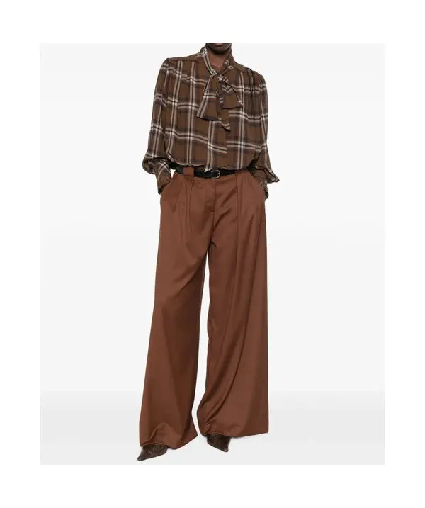 ERMANNO FIRENZE Pleated Wide-leg Casual Trousers
