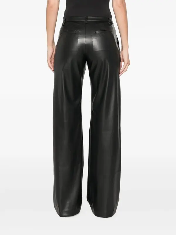 ERMANNO FIRENZE Wide-leg Faux Leather Casual Trousers