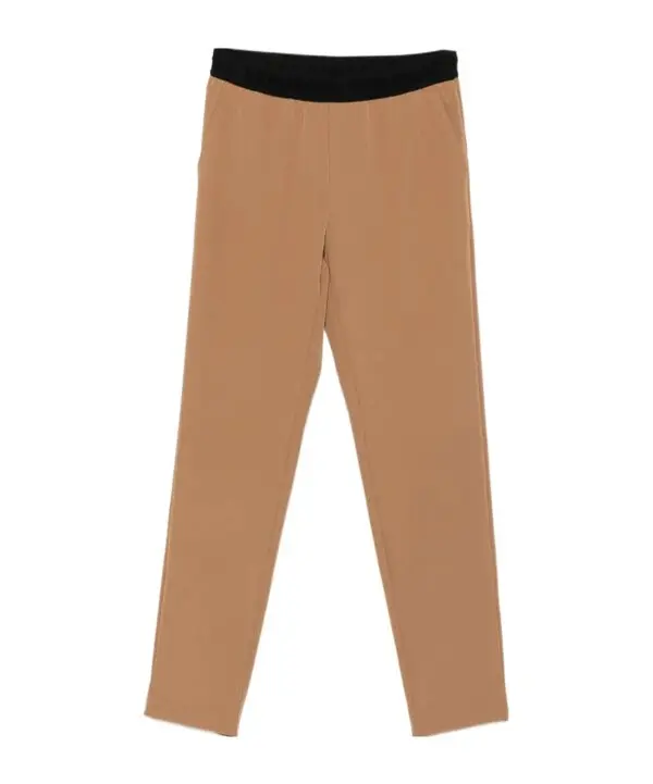 ERMANNO FIRENZE Logo-waistband Casual Trousers - Camel
