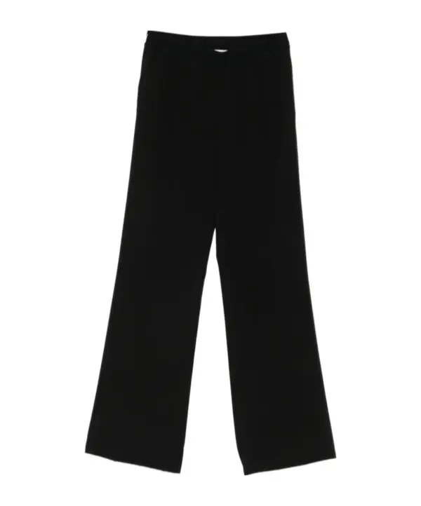 ERMANNO FIRENZE Logo-waistband Casual Trousers - Black
