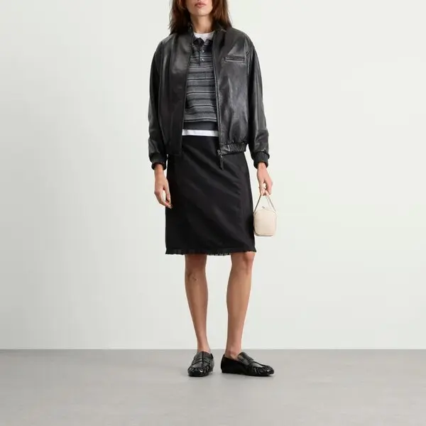 DUNST Striped Knit Polo Shirt