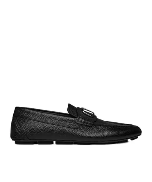 Valentino Garavani Logo Detail Loafers - Black