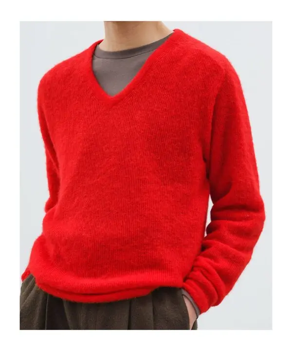 Auralee Long-sleeved V-neck Sweater