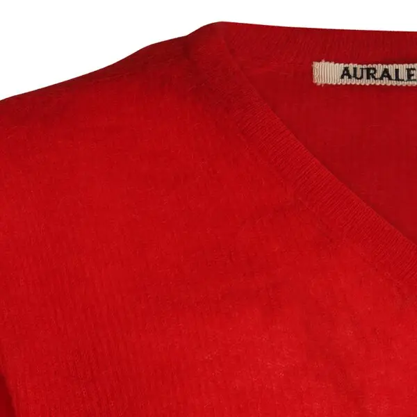 Auralee Long-sleeved V-neck Sweater
