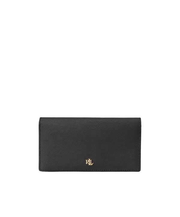 Ralph Lauren Crossgrain Leather Long Wallet - Black