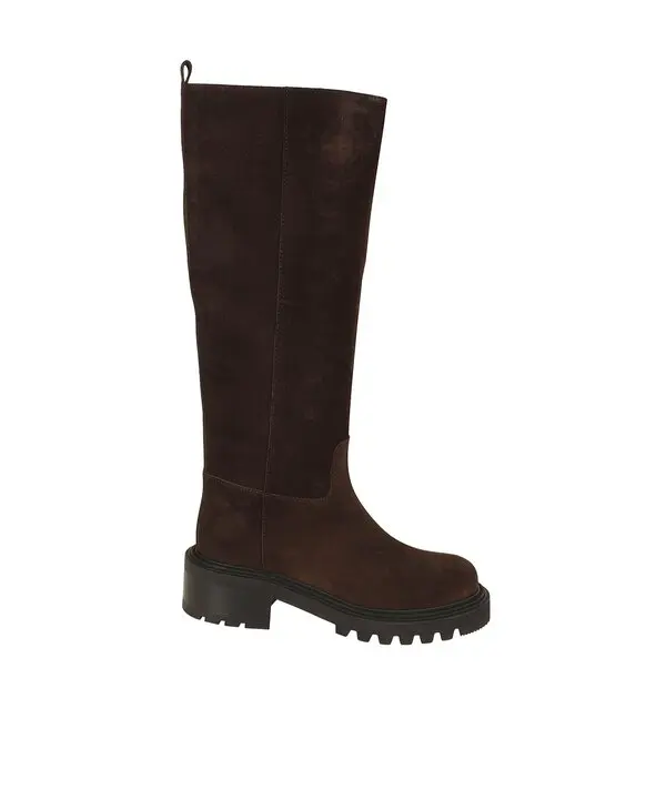 VIA ROMA 15 Tall Lug-sole Boots - Brown