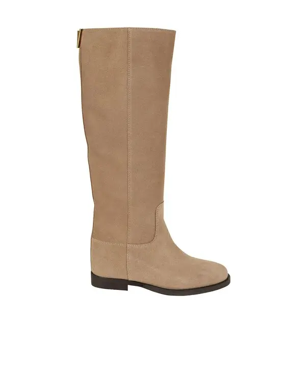 VIA ROMA 15 Knee-high Flat Boots - Beige