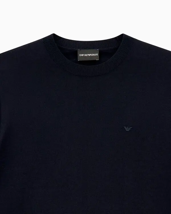 Emporio Armani Smooth Wool Crew Neck Sweater