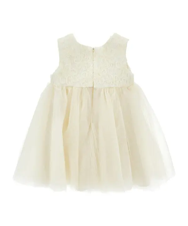Monnalisa Embroidered Tulle Dress
