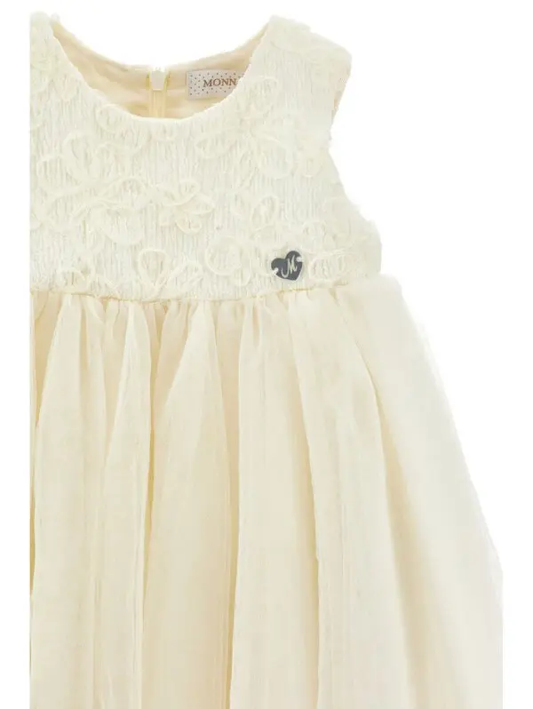 Monnalisa Embroidered Tulle Dress