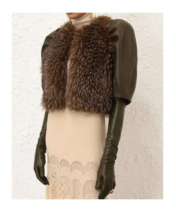 Zimmermann Panelled Faux Fur Coat