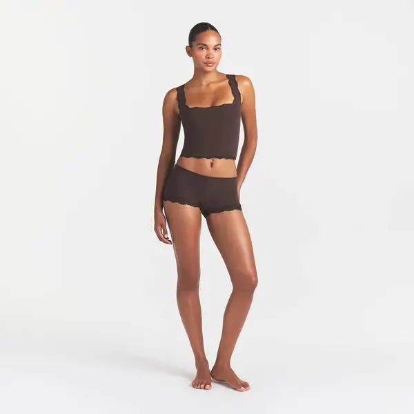 SKIMS Tank Top | Deep Neutral | | Fits Everybody Lace - Espresso