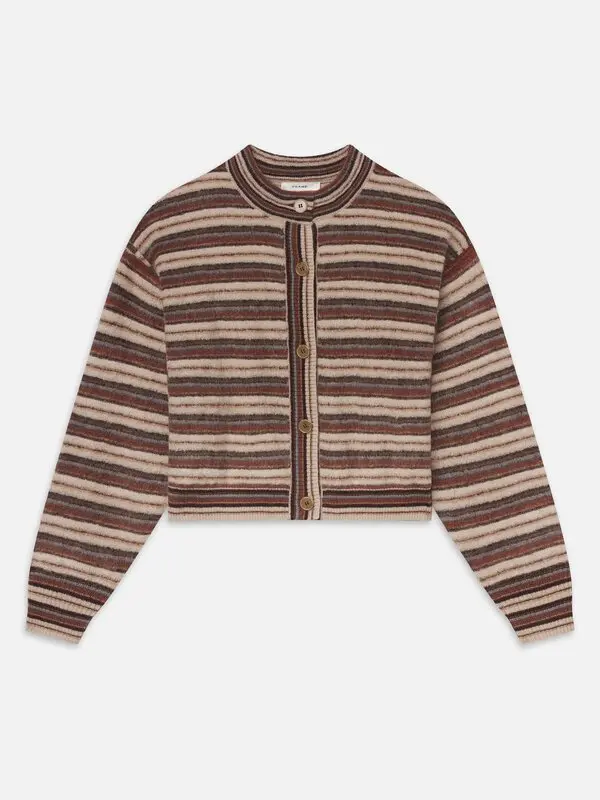 FRAME The Femme Cardigen - Sable Multi Stripe