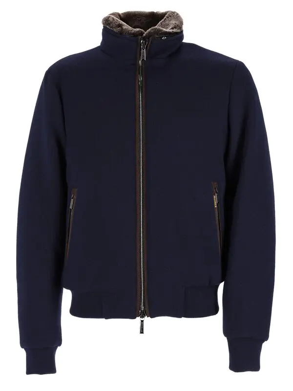 MOORER Giacca "bellati" Zip-up Jacket With Fur Collar