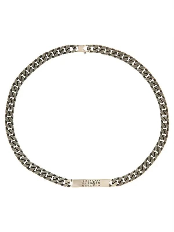 MAISON MARGIELA Collana A Catena Con Logo "numeric Signature - Silver