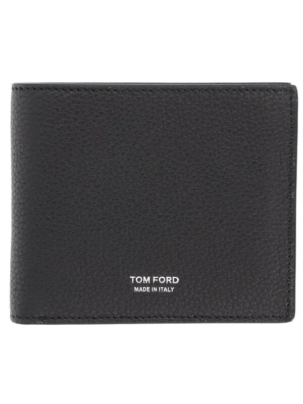 TOM FORD Portafoglio Bifold Con Logo - Black
