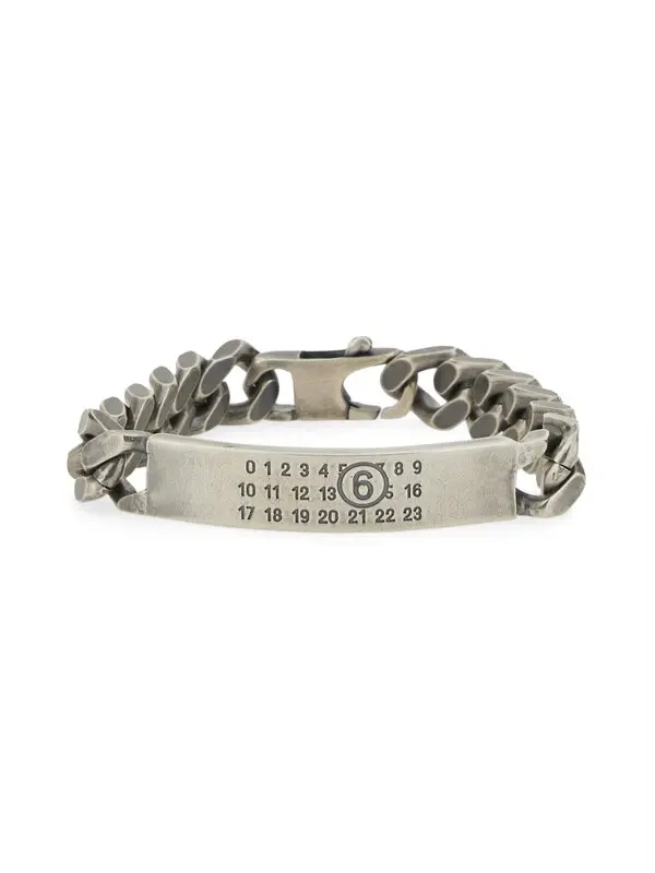 MAISON MARGIELA Bracciale A Catena Con Logo "numeric Signature - Silver