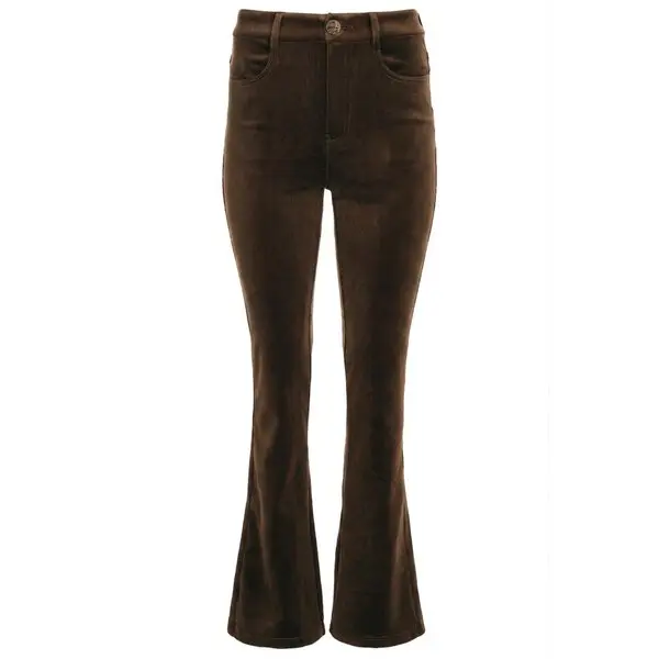 TRAFFIC PEOPLE Corrie's Bravado Cord Velvet Kick Flare Trousers - Brown