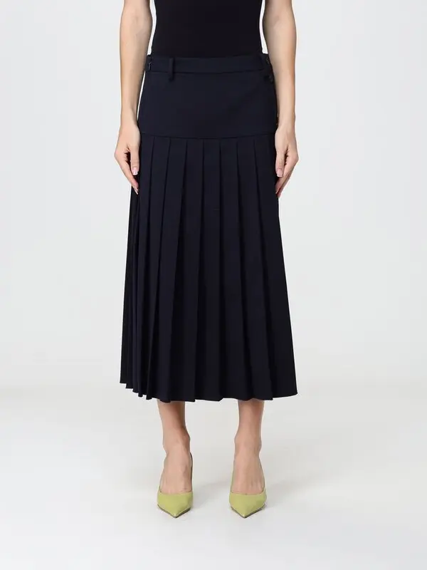 N° 21 Pleated Midi Skirt - Blue