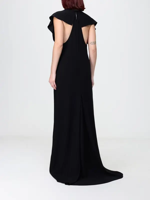 N° 21 Sleeveless Long Crêpe Evening Tunic Gown With Train