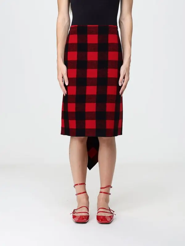 N° 21 And Black Checkered Skirt - Red