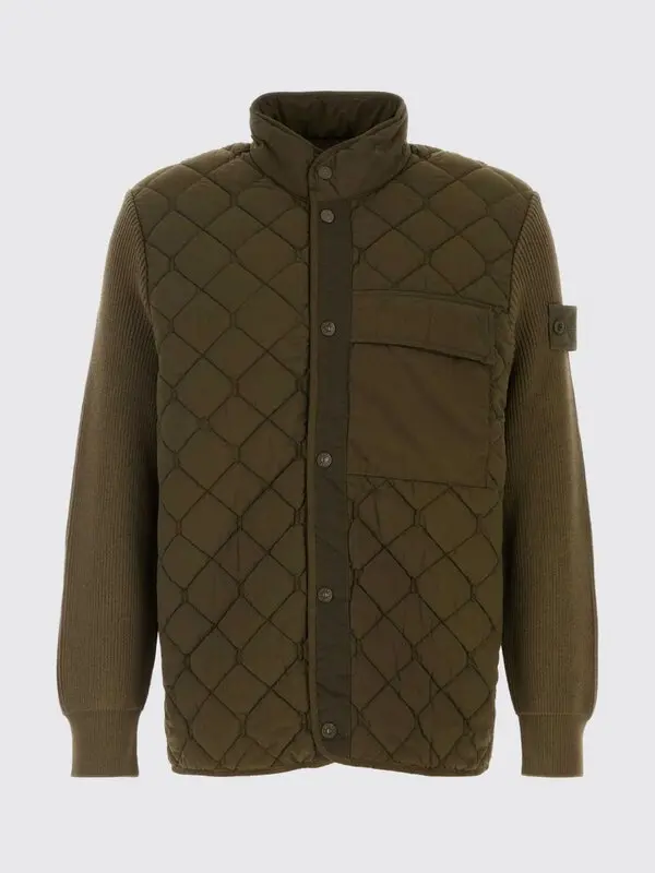 Stone Island Ghost Capsule Collection Quilted Recycled Nylon Jacket With High Collar