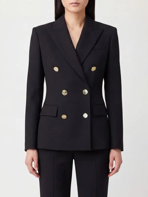DONDUP Double-breasted Viscose Blazer With Peak Lapels And Metal Buttons - Black