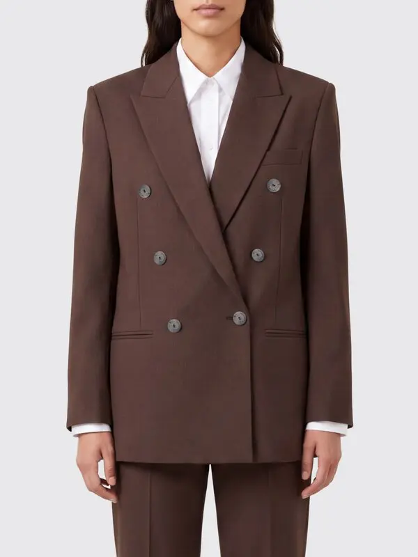 DONDUP Cropped Double-breasted Wool Blazer With Peak Lapels - Brown