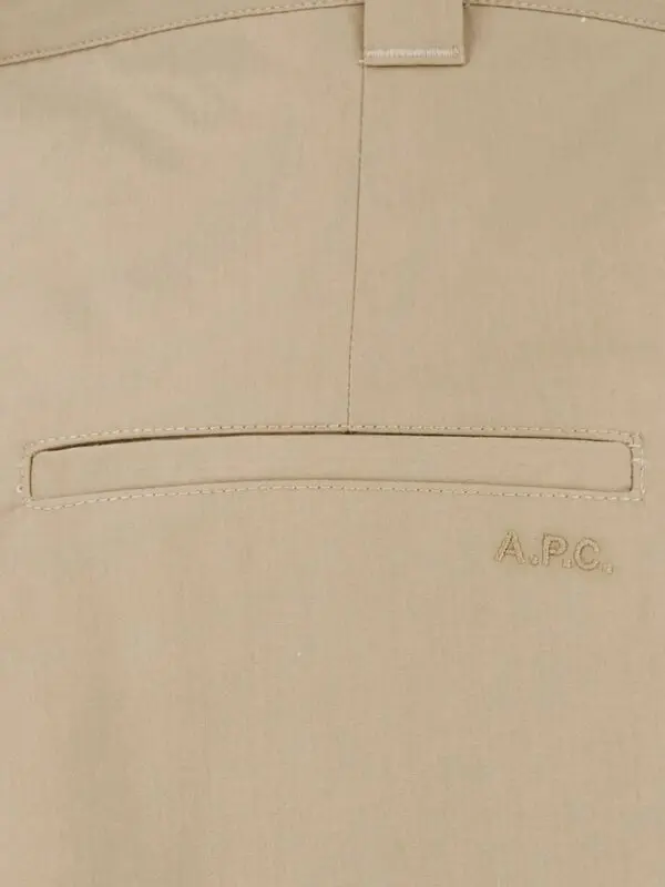 A.p.c. Ricky Pleated Wide-leg Cotton Trousers - Beige
