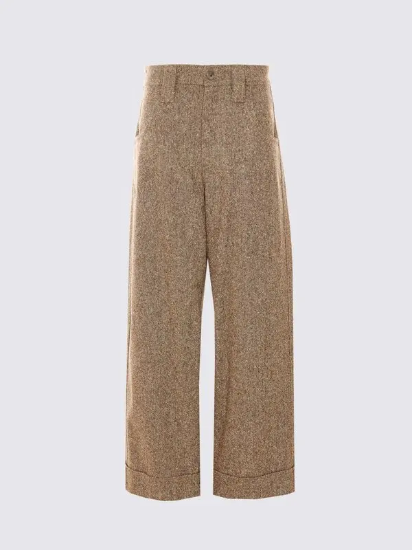 Brunello Cucinelli High-waisted Wide-leg Wool Blend Trousers