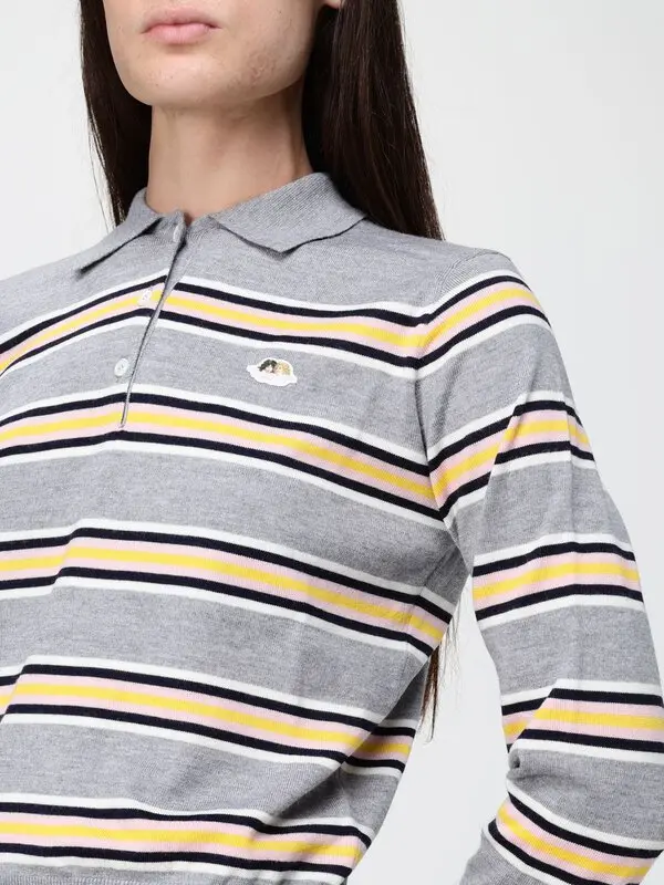 Fiorucci Striped Long Sleeve Polo Sweater