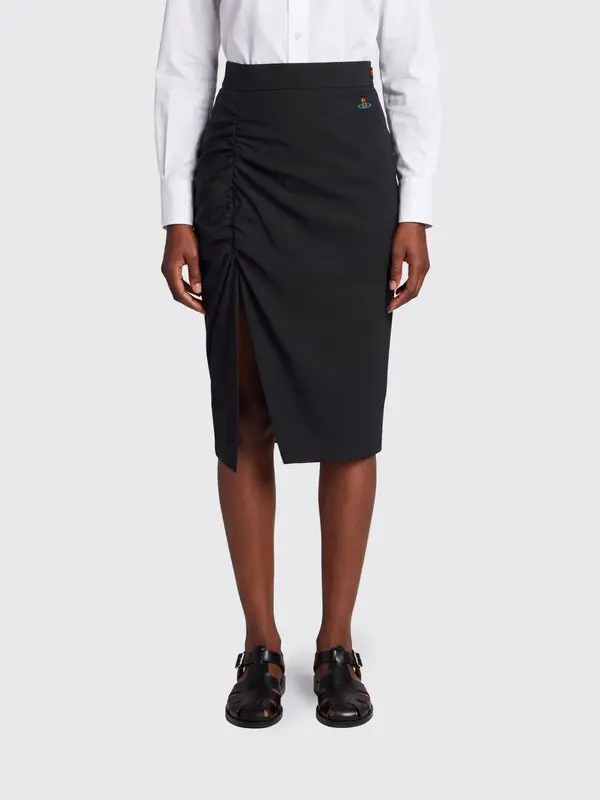 VIVIENNE WESTWOOD Ruched Slit Skirt - Black