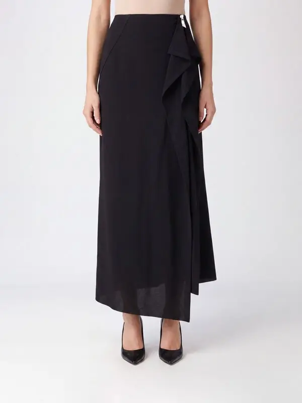 Attico Asymmetrical Ruffle Maxi Skirt
