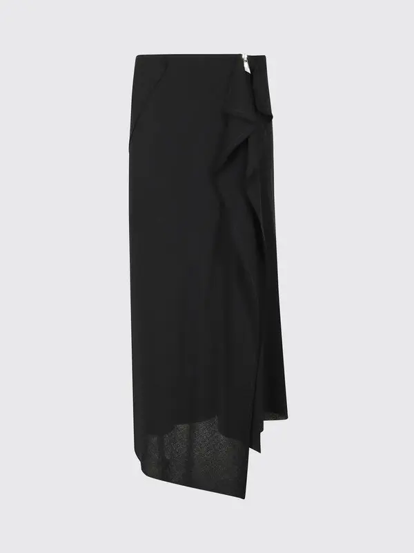 Attico Asymmetrical Ruffle Maxi Skirt