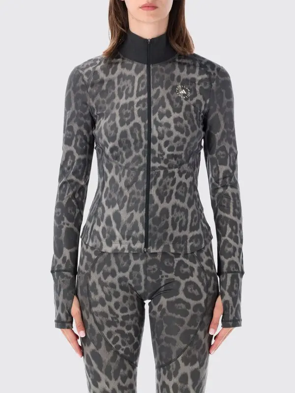 Adidas By Stella McCartney Animalier Print Zip-up Turtleneck Sweatshirt