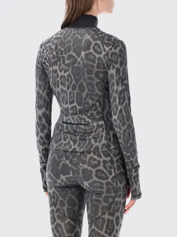 Adidas By Stella McCartney Animalier Print Zip-up Turtleneck Sweatshirt