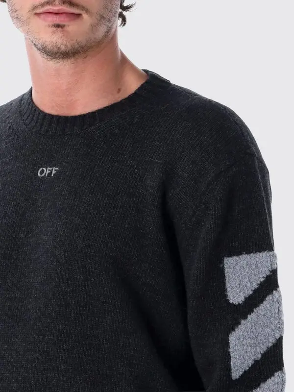 Off-White Diagonal Stripes Wool-blend Crewneck Jumper