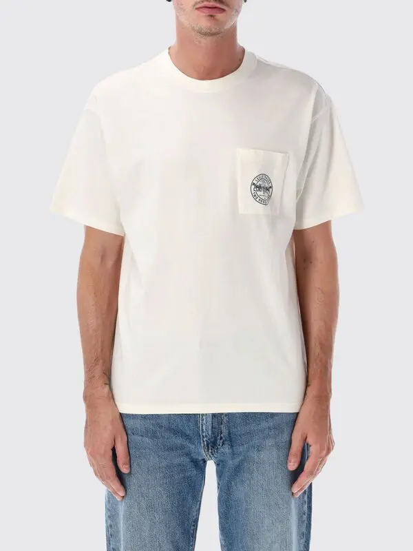 LEVI'S Cotton T-shirt With Patch Pocket And Graphic Logo Print - White