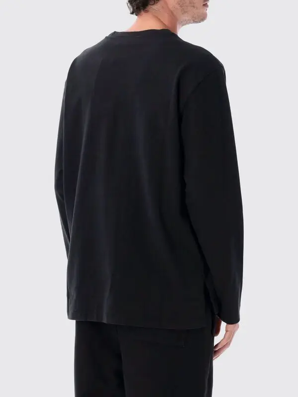 Champion Long-sleeved Cotton T-shirt With Patch Pocket - Black