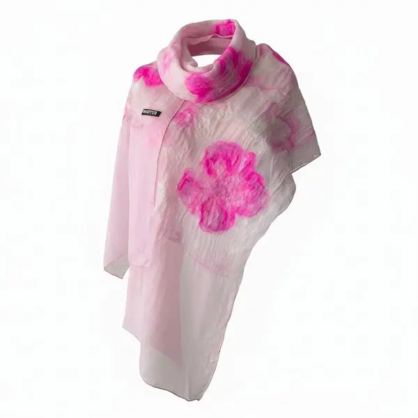 MARYELL Blush Handcrafted Silk Scarf