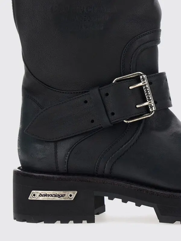 Balenciaga Buckled Leather Boots