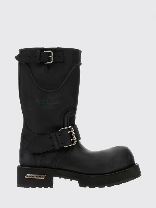 Balenciaga Buckled Leather Boots - Black