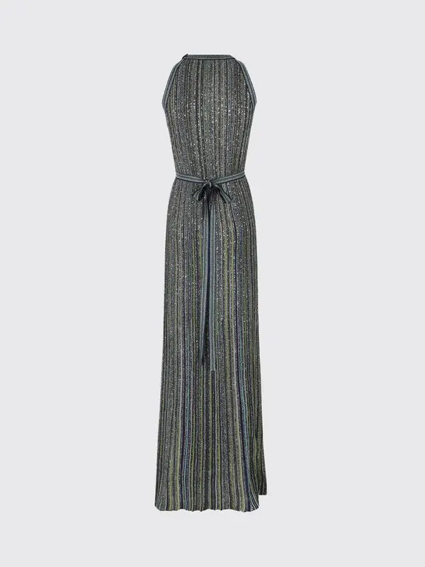 Missoni Striped Lurex Halterneck Long Evening Gown