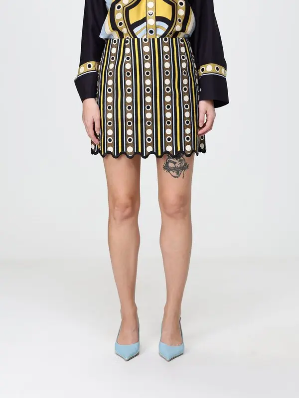 La DoubleJ Printed A-line Skirt - Brown
