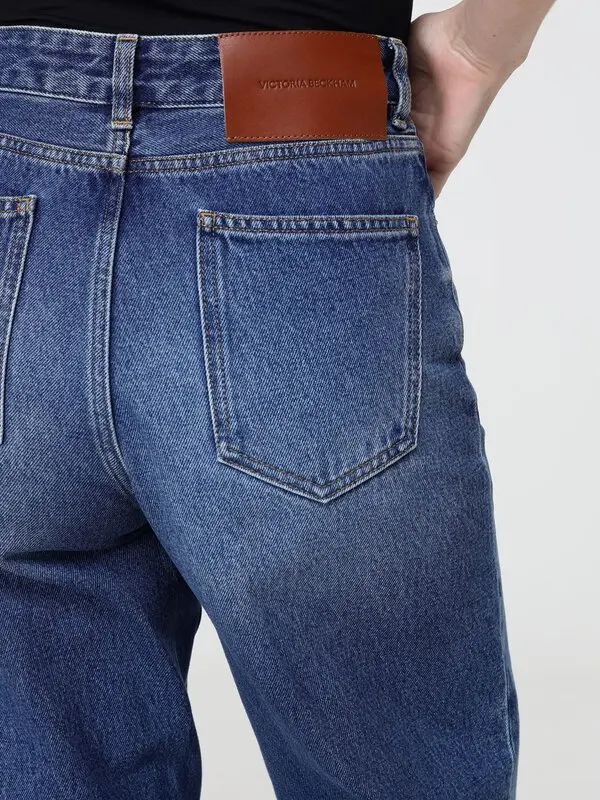 Victoria Beckham High-waisted Wide-leg Jeans In Cotton Denim