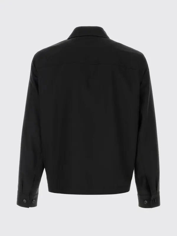 Burberry Wool Shirt Jacket With Zip Closure And Ekd Logo