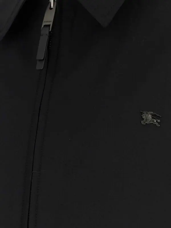Burberry Wool Shirt Jacket With Zip Closure And Ekd Logo