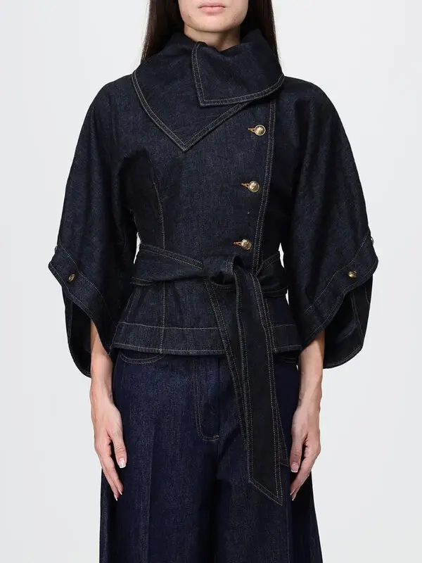 Zimmermann Denim Belted Jacket - Blue