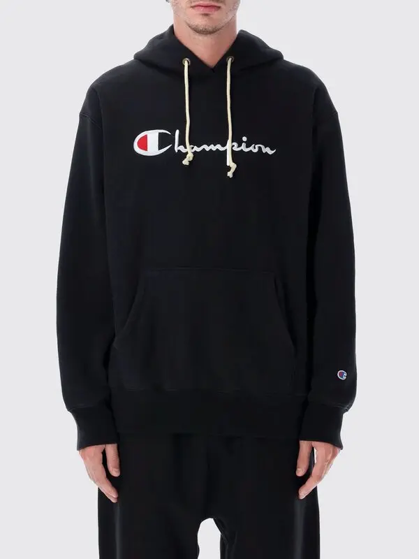 Champion Oversized Cotton Hoodie - Black